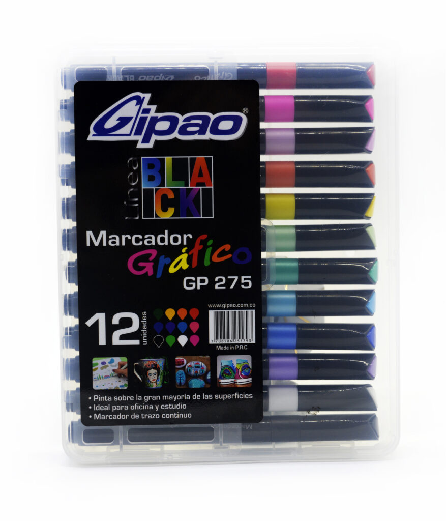 Marcador Gráfico Black x 12 – Gipao
